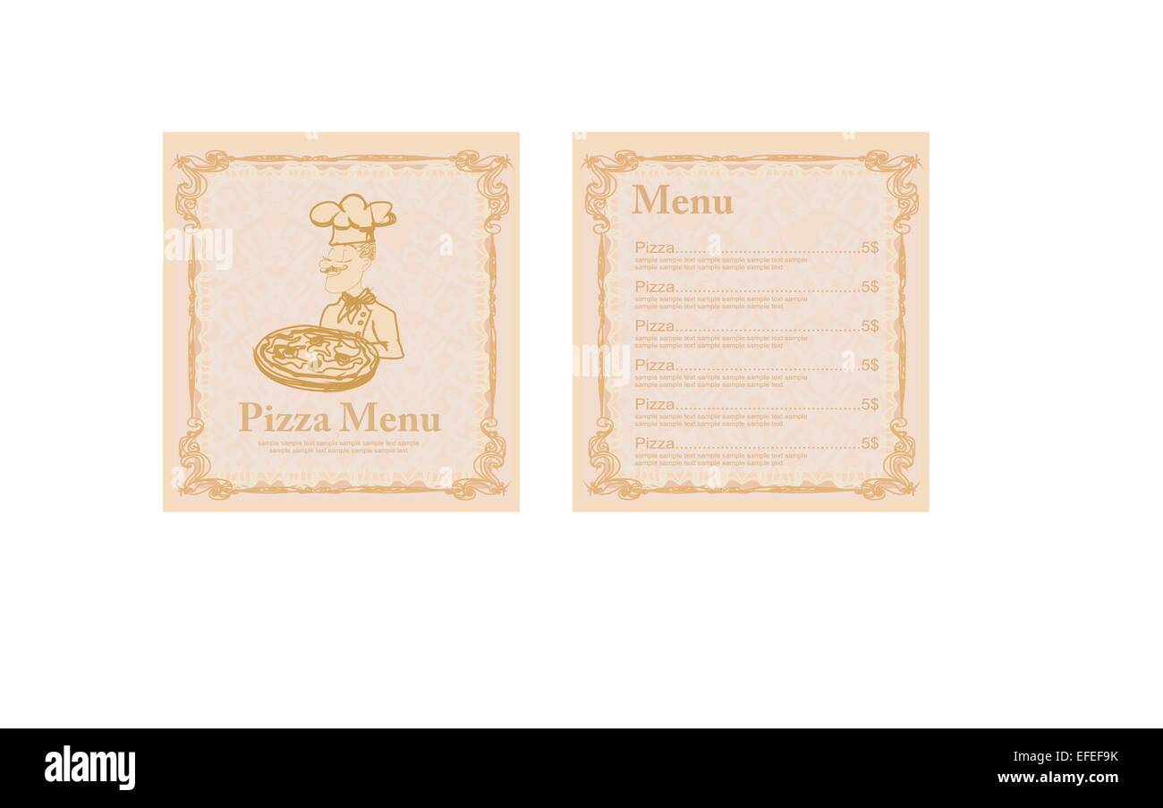 Pizza Menu Template witch chef set Stock Vector Image & Art - Alamy
