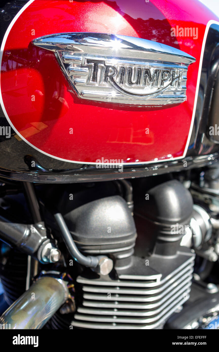 Triumph Bonneville motorbike badge Stock Photo - Alamy