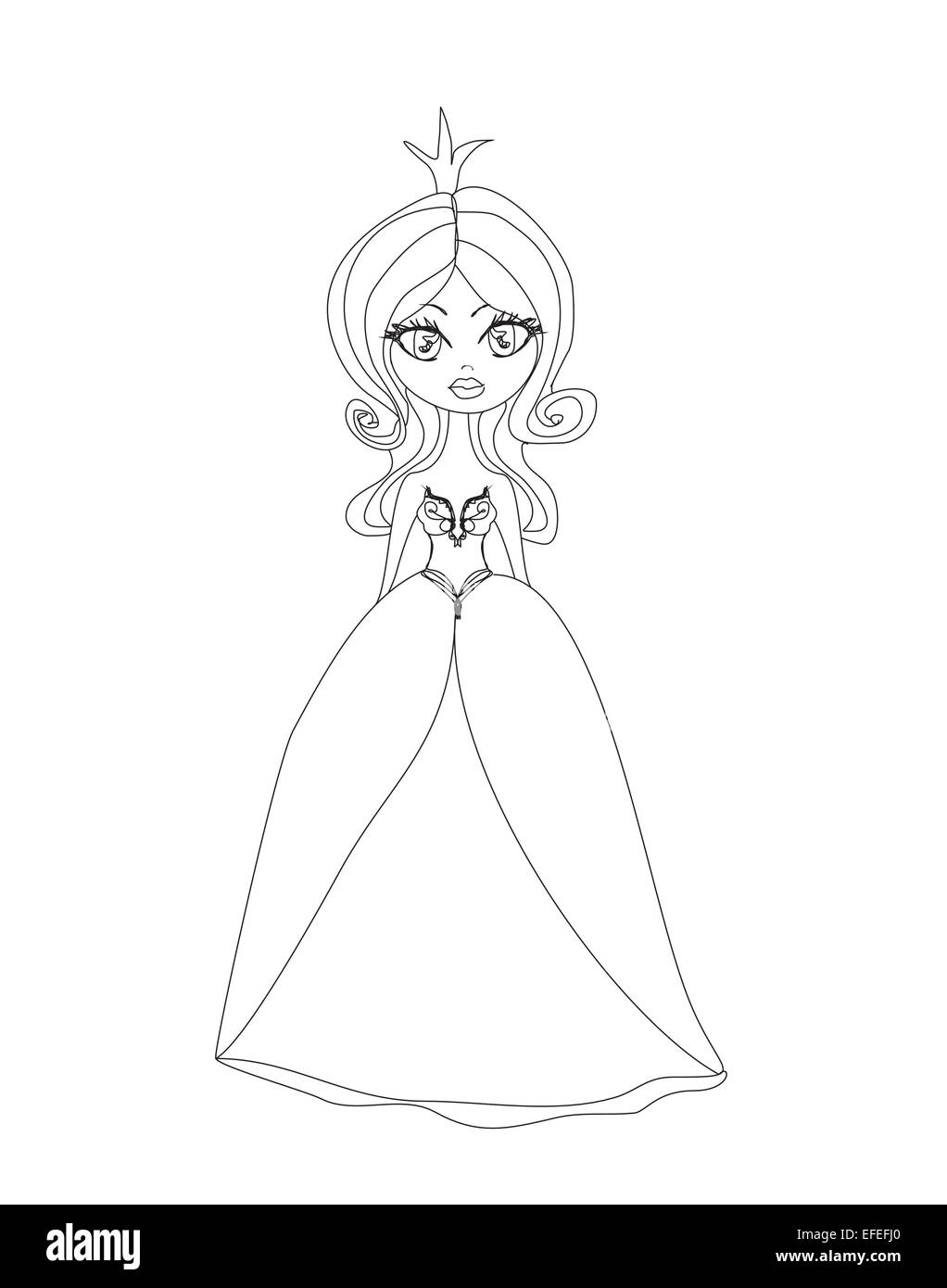 Beautiful little princess character , doodle illustration Stock Vector ...