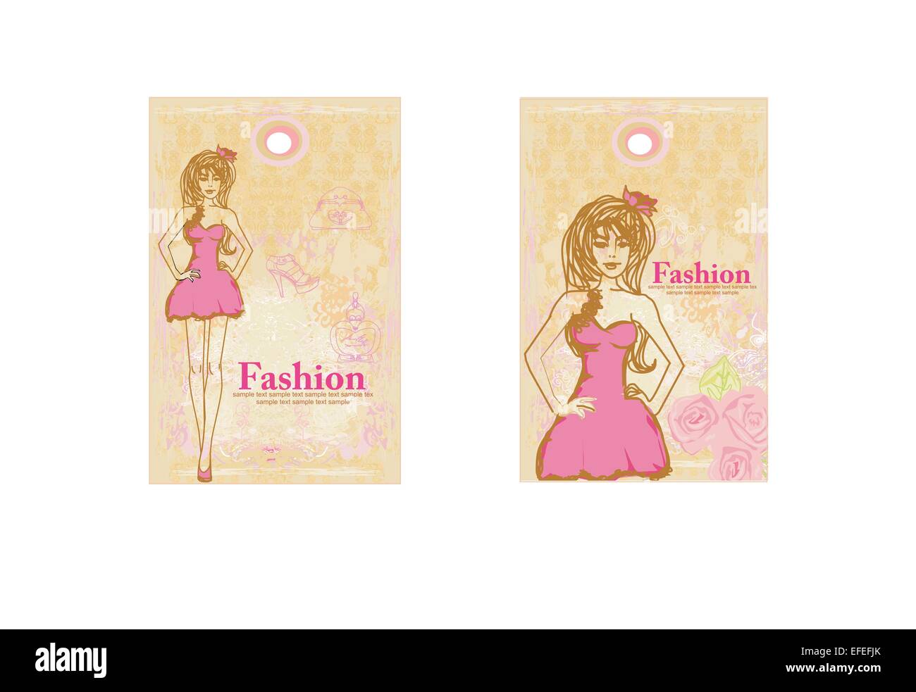 Price Tags With Fashion Girl vector set Stock Vector Image & Art - Alamy