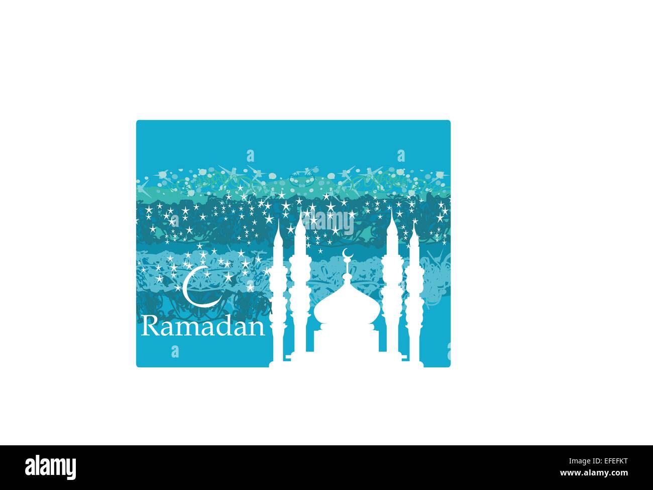 Ramadan background - mosque silhouette vector card Stock Vector Image ...