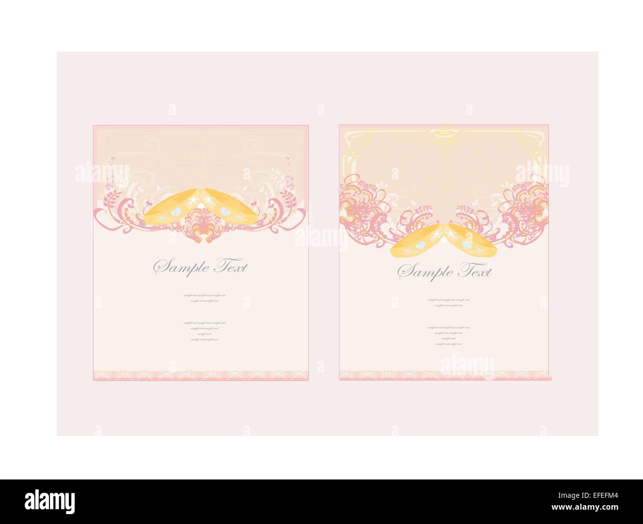 wedding Invitation card with rings set Stock Vector Image & Art - Alamy