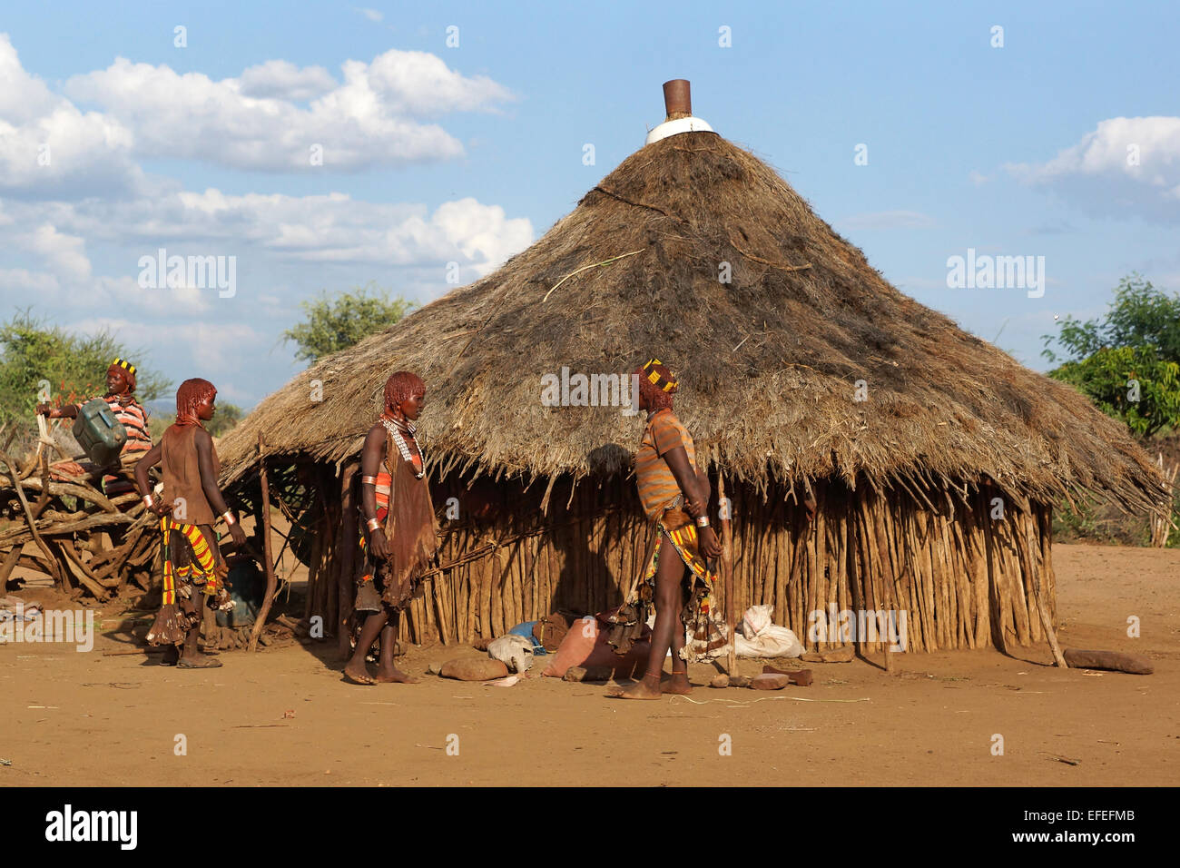 Traditional houses hamer people ethiopia hi-res stock photography and ...