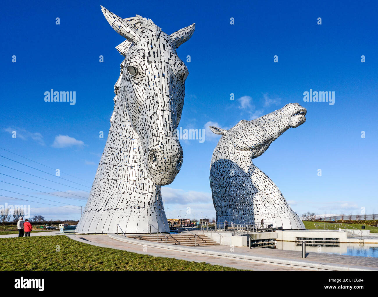 The Kelpies at The Helix beside the entrance to the Forth & Clyde canal ...