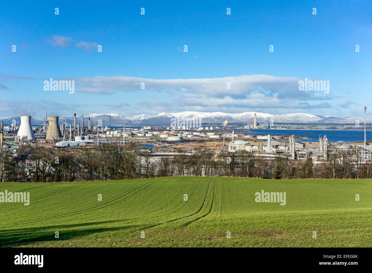 The Grangemouth Petrochemicals Complex and Refinery in Scotland seen ...