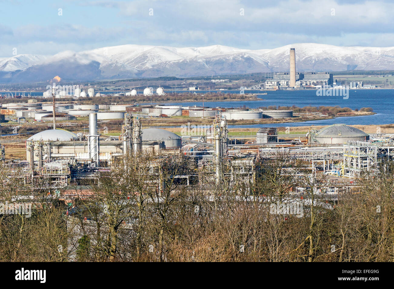 The Grangemouth Petrochemicals Complex and Refinery in Scotland seen ...