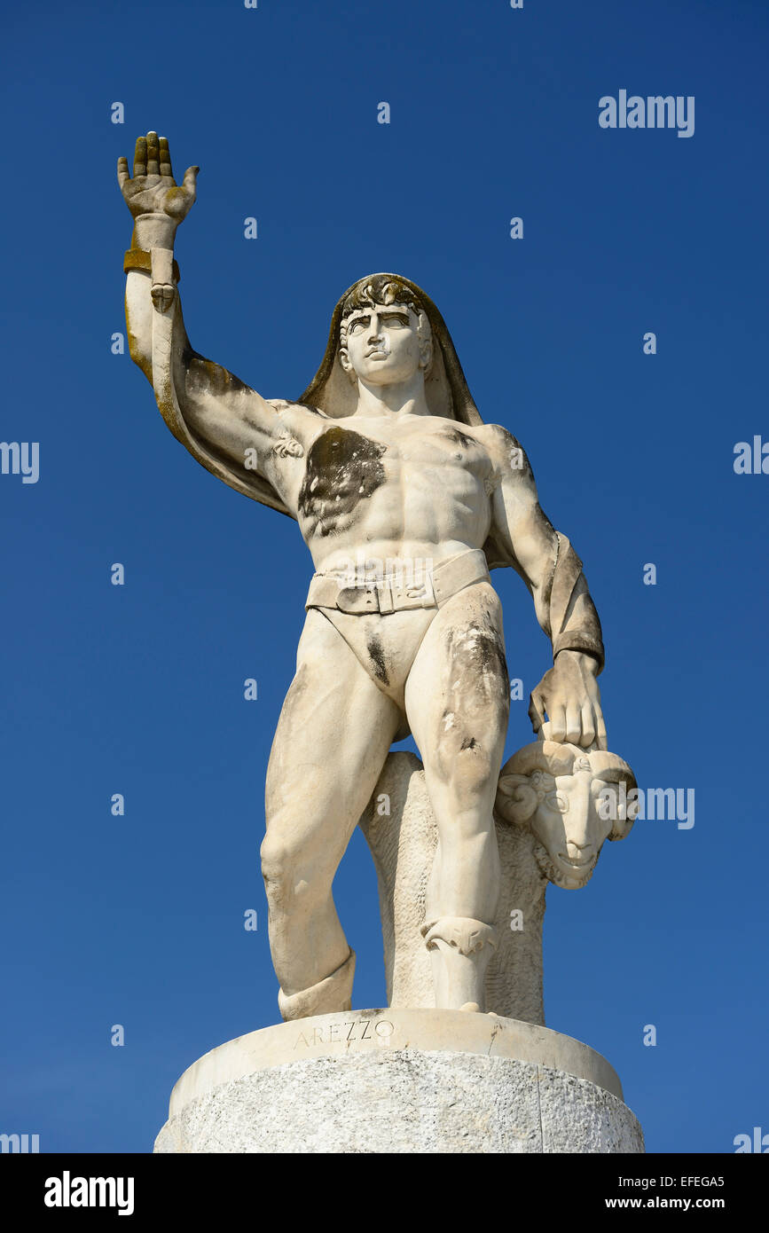 Marble statues portraying athletes at Stadio dei Marmi sports stadium ...
