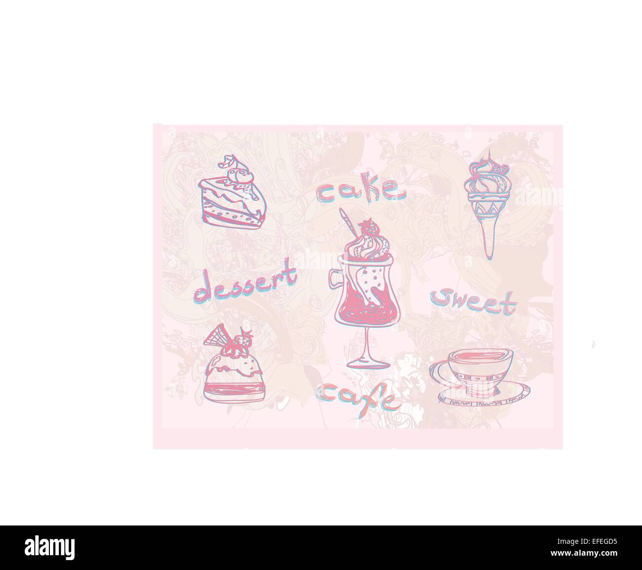 sweet dessert set background Stock Vector Image & Art - Alamy