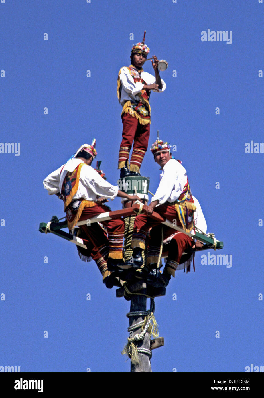 Mexico - Totonac Indians perform intricate weaving dance routines on ...