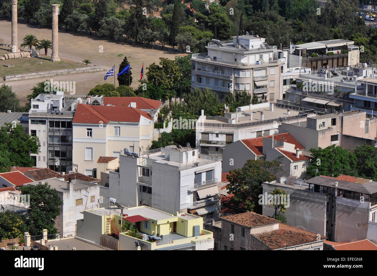 Panorama view of Athens city view from Acropolis, Greece Stock Photo ...