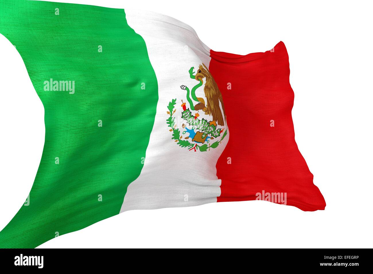 Mexican National Waving Flag 3D Isolated on White Stock Photo - Alamy