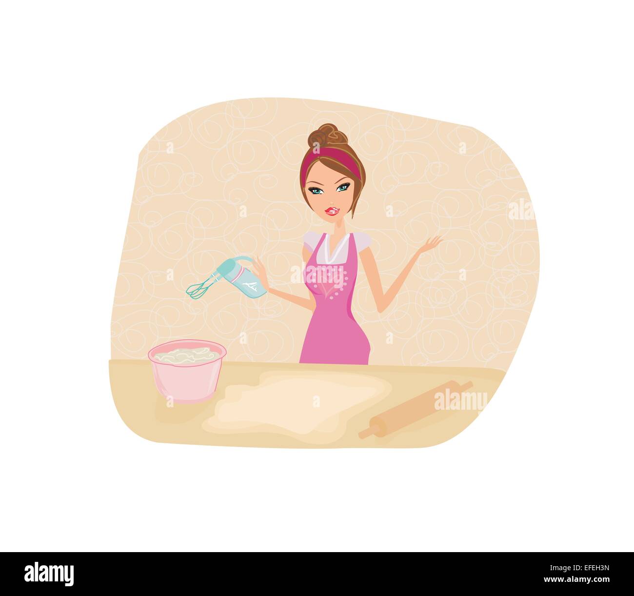 Retro lady cake Stock Vector Images - Alamy