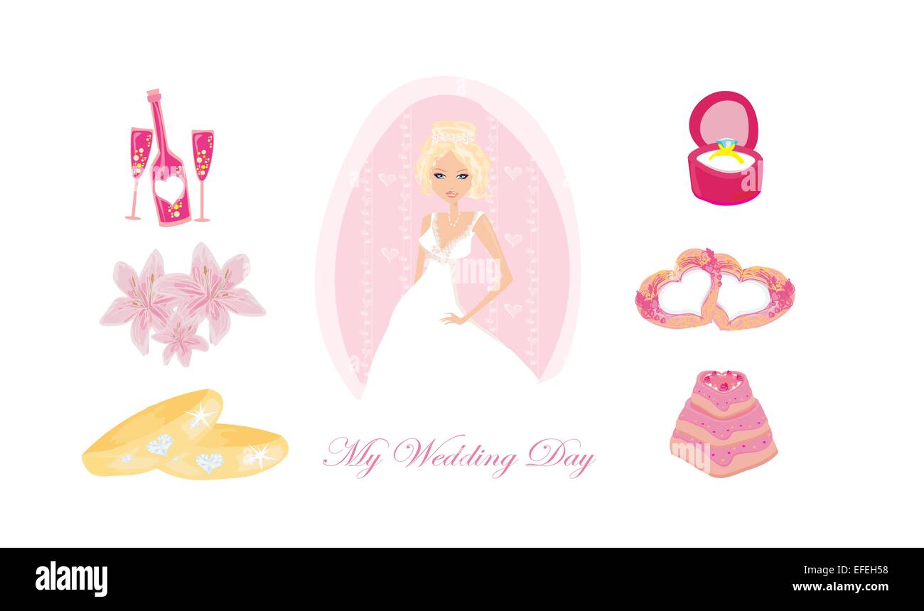 Wedding cake wine glasses Stock Vector Images - Alamy