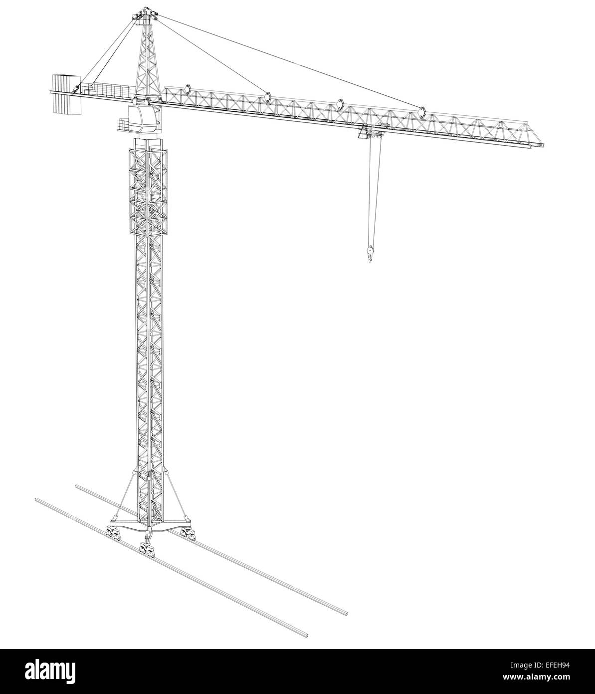 Wire-frame tower crane Stock Photo - Alamy