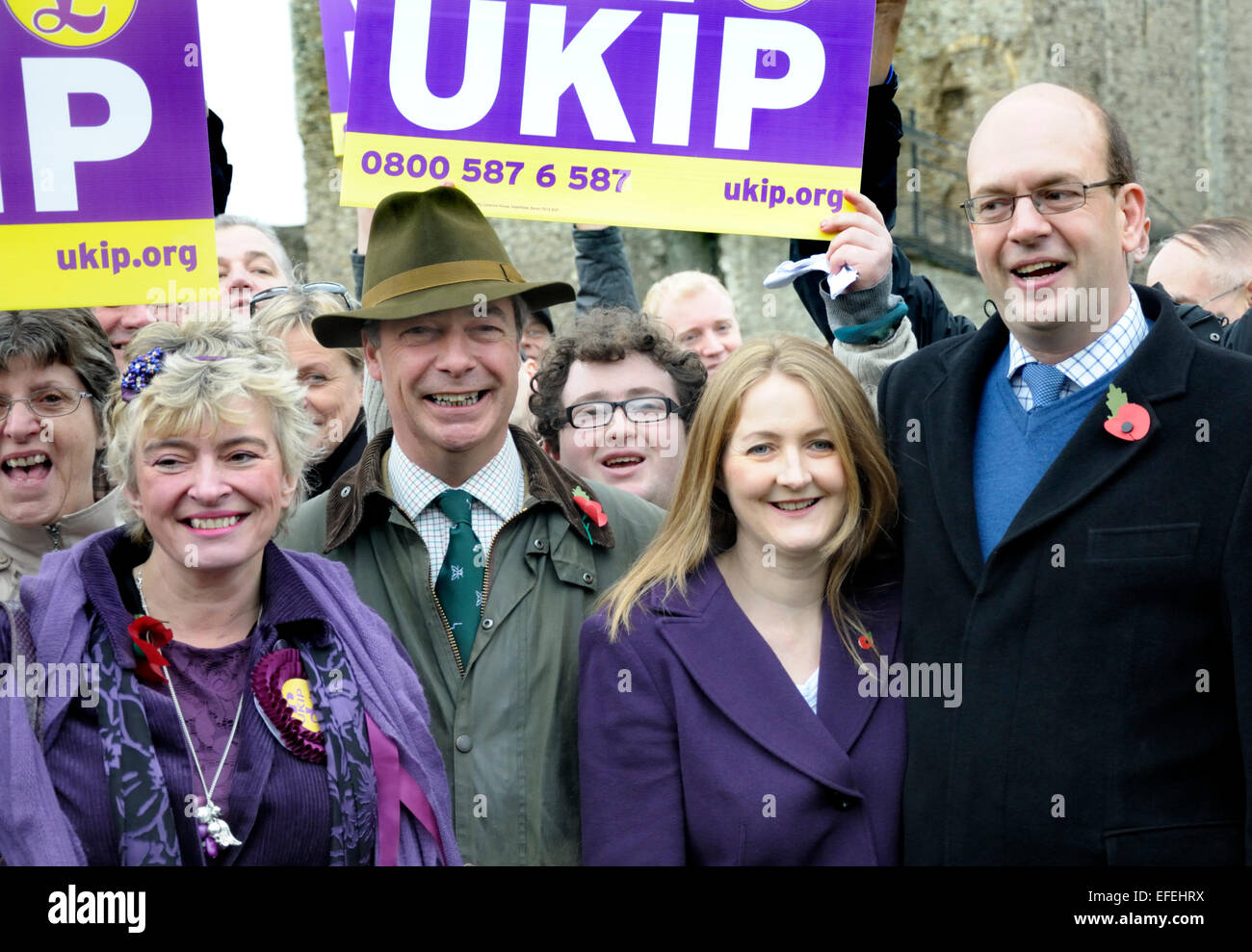 Rochester and Strood by election, 2014. Caroline Stephens, Nigel Farage ...