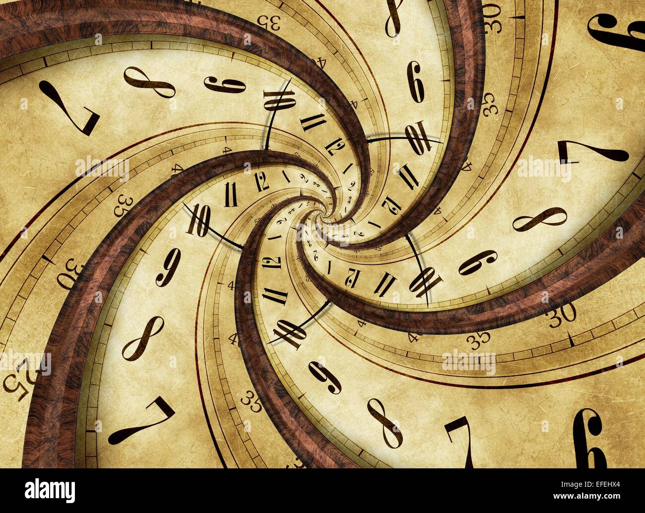 Time Twister Abstract Concept Illustration with Twisted Vintage Clock ...