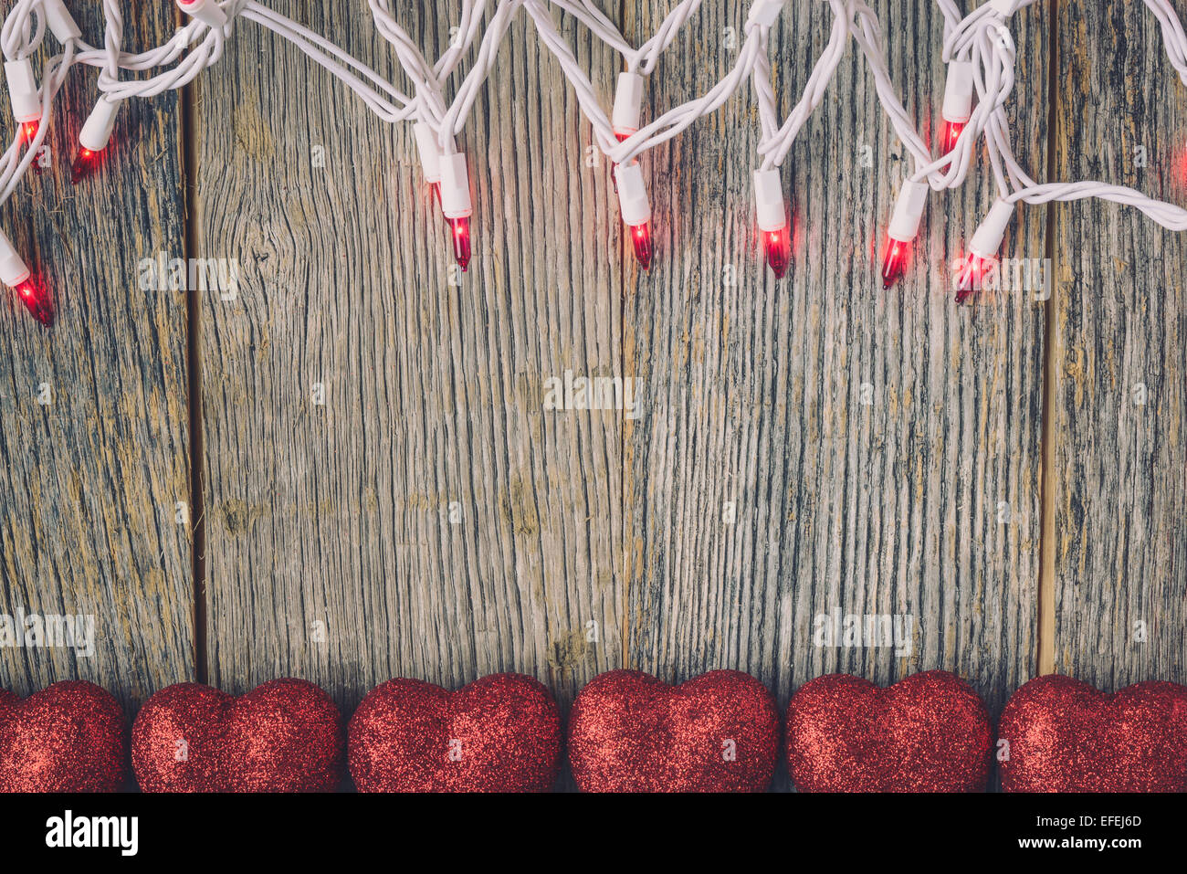 Valentine's Day Top Down Background Blurred with Hearts and Lights ...