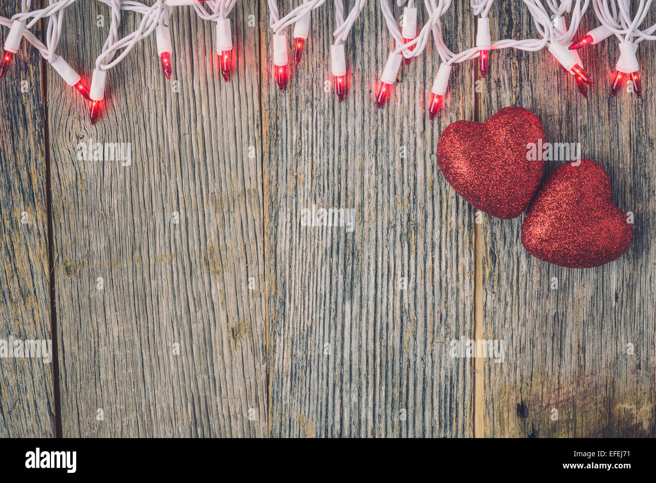 Valentine's Day Top Down Background Blurred with Hearts and Lights ...