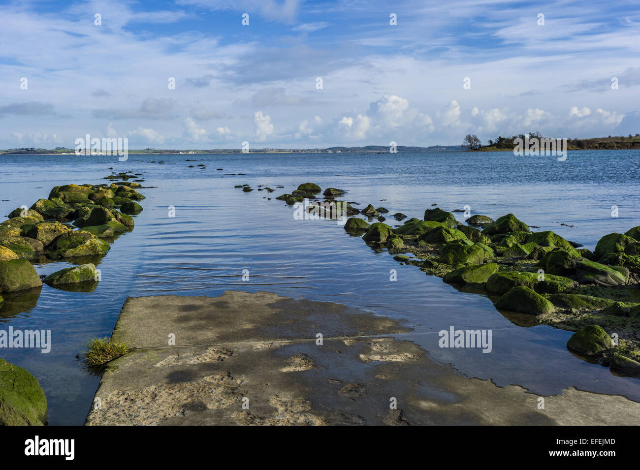The path to Island Hill is cut off by the rising tide, the path is ...