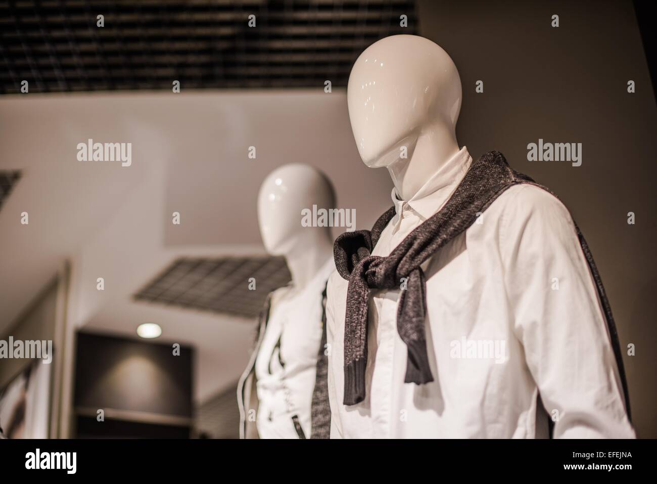 Two Male Mannequins in the Retail Store. Closeup Photo Stock Photo - Alamy