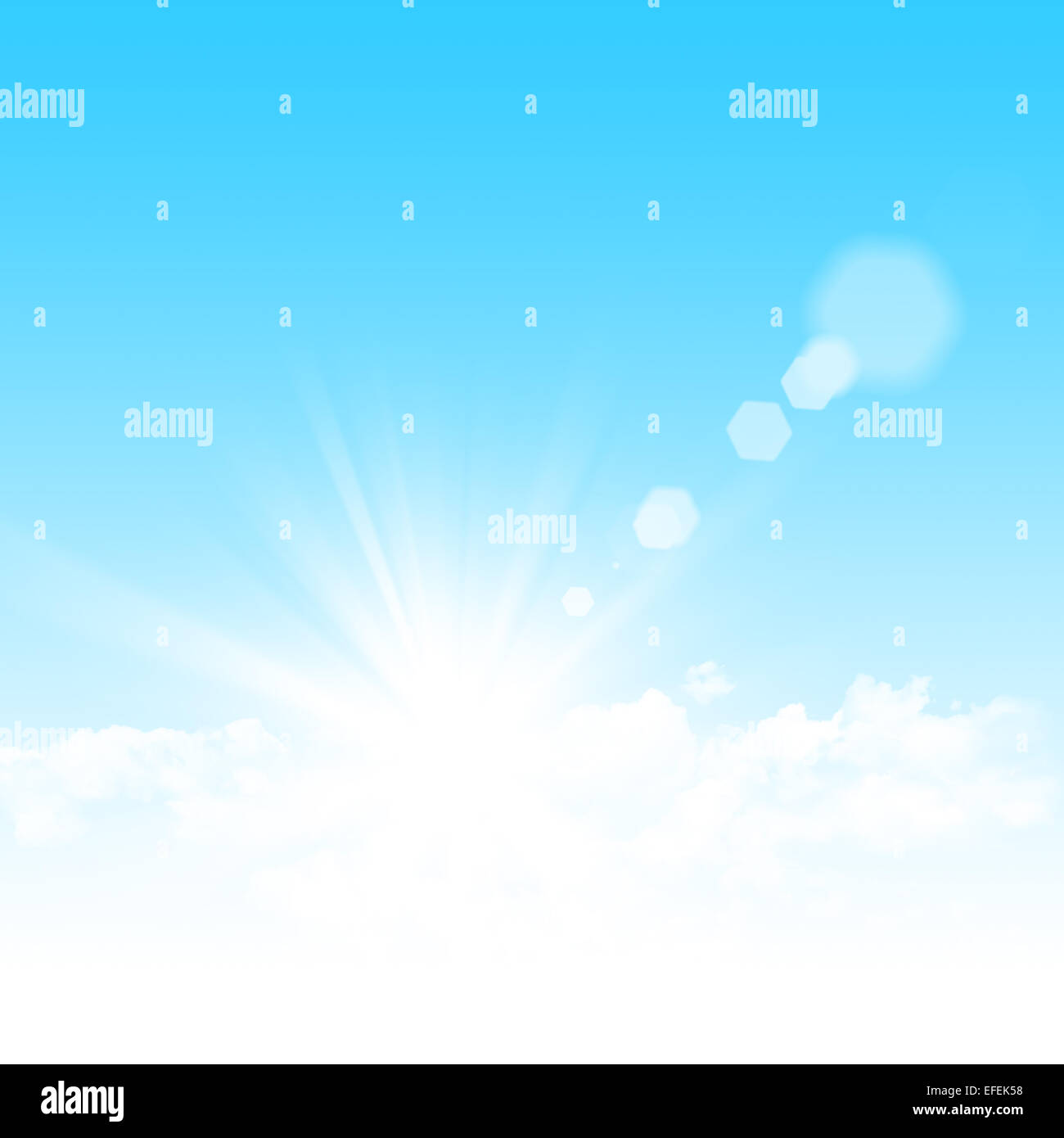 Blue sky and clouds abstract background illustration with copy space ...