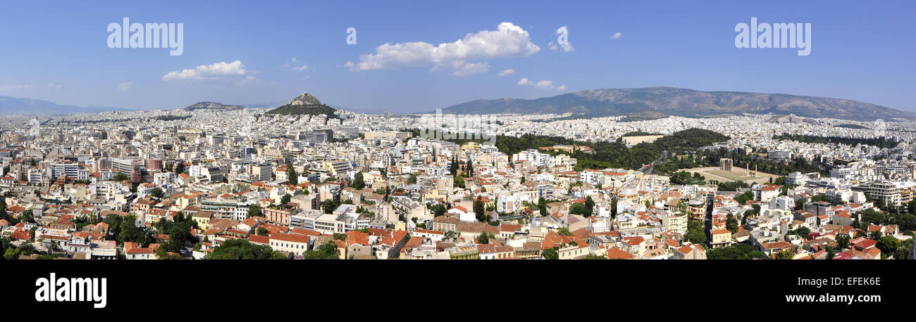 Panorama view of Athens city view from Acropolis, Greece Stock Photo ...