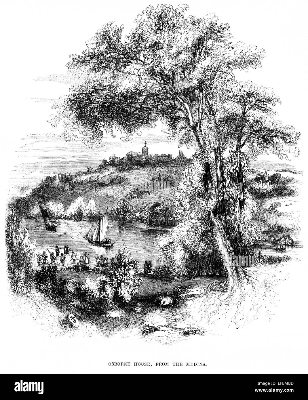 Osborne house isle of wight drawing hi-res stock photography and images ...