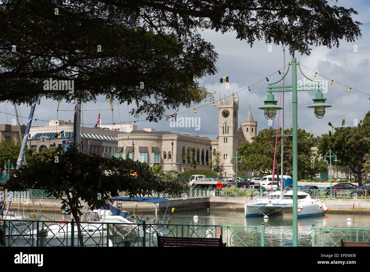 Parliament building in Barbados seen from the harbour Stock Photo - Alamy
