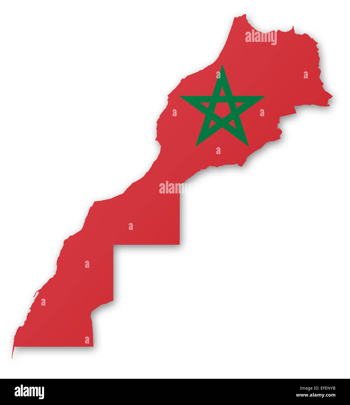 Illustration of a map with a flag of Morocco Stock Photo - Alamy