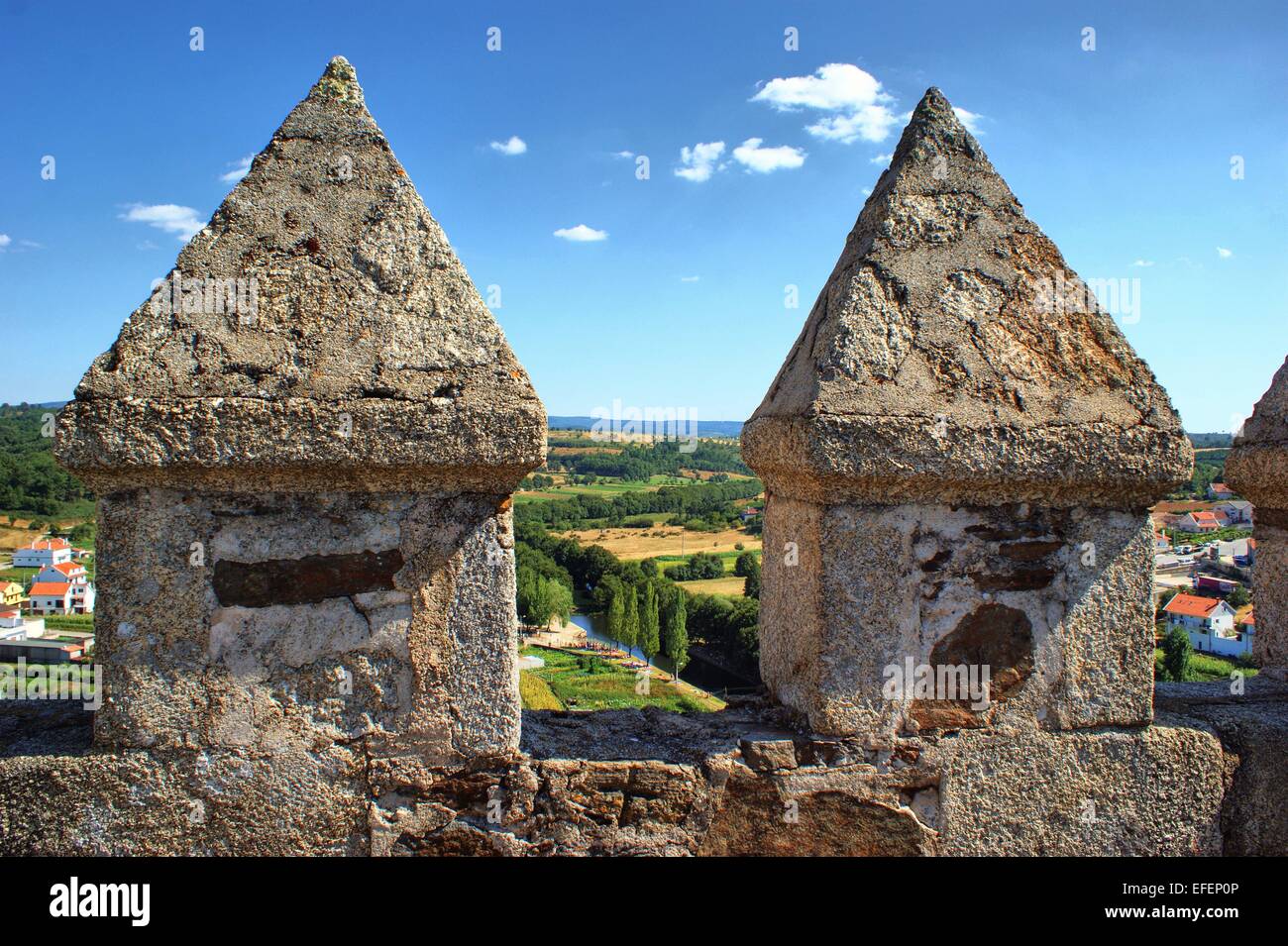 Merlons and battlements in Sabugal castle, Portugal Stock Photo - Alamy