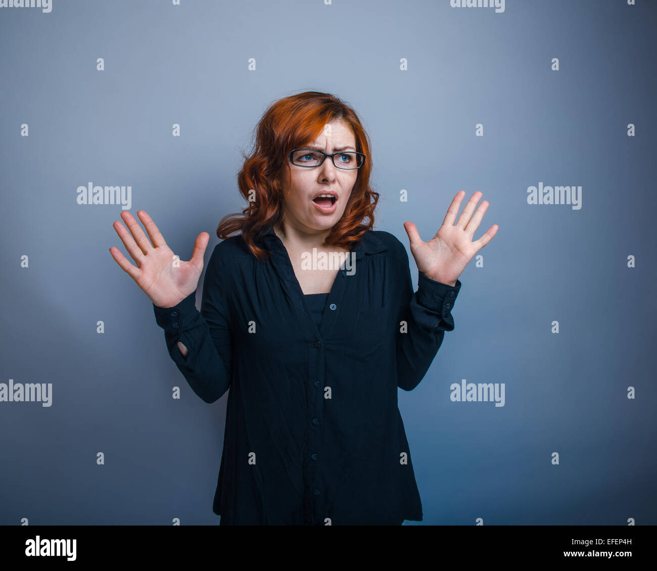 Pretty woman open mouth face hi-res stock photography and images - Alamy