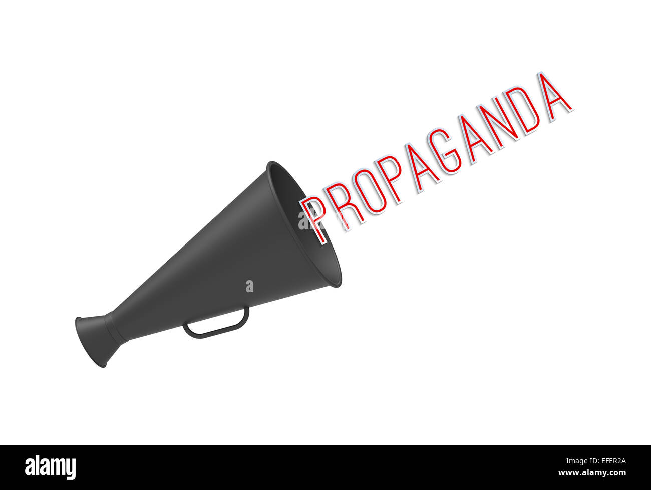 Megaphone on simple white background with pop-up caption 'Propaganda ...