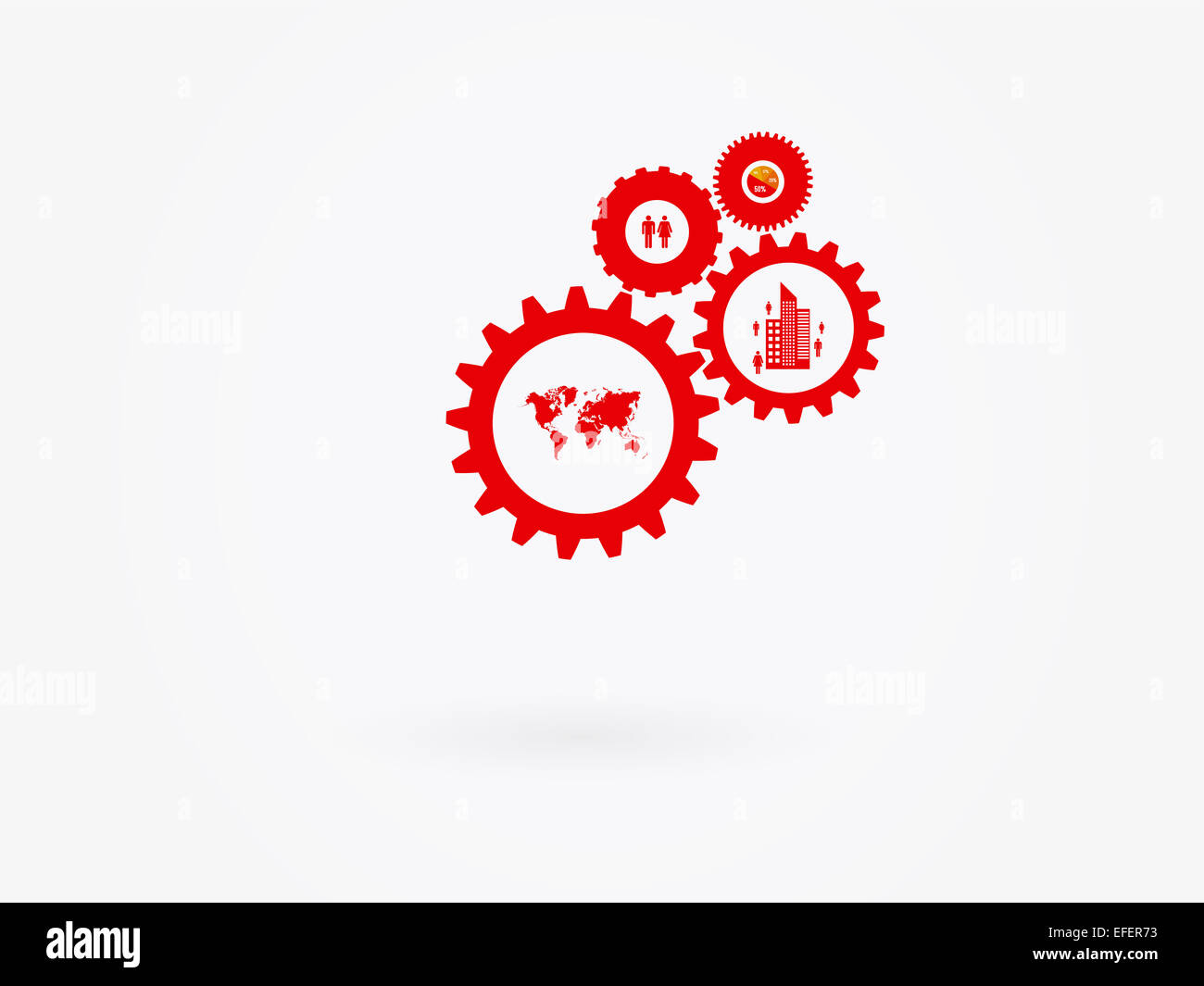 Infographic Design Template Vector With Gear Chain Stock Photo - Alamy