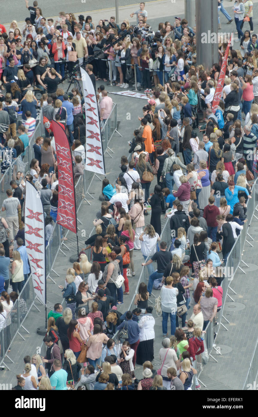 Crowds of audience and competitors outside Wembley Arena for the TV ...