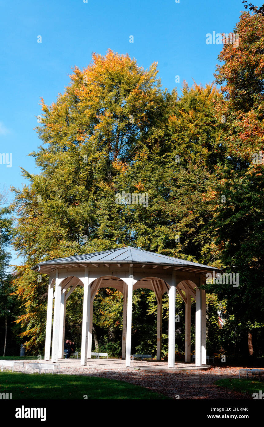People sitting in a Bandstand in a park in Arlen Germany Stock Photo ...