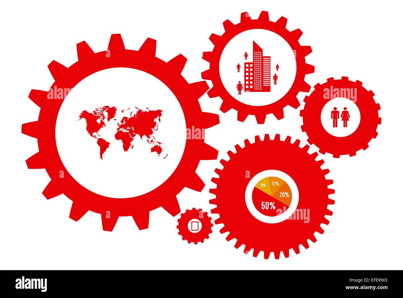 Infographic Design Template Vector With Gear Chain Stock Photo - Alamy