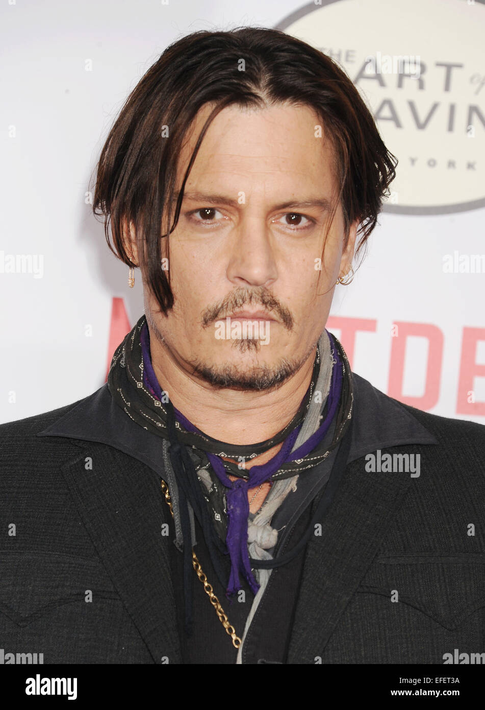 JOHNNY DEPP US film actor in January 2015. Photo Jeffrey Mayer Stock ...