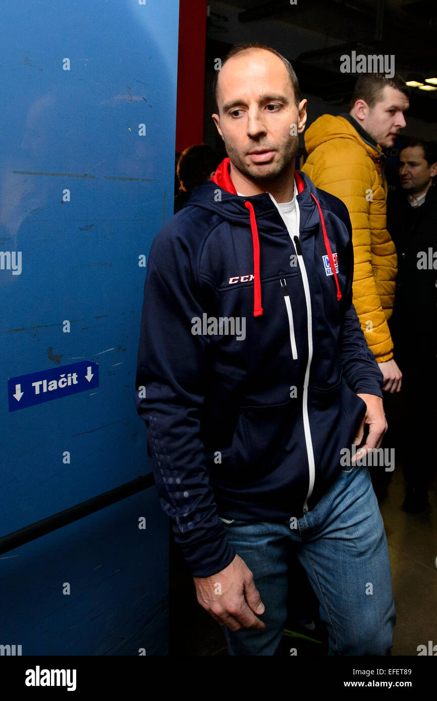 Prague, Czech Republic. 2nd February, 2015. Czech ice hockey player ...