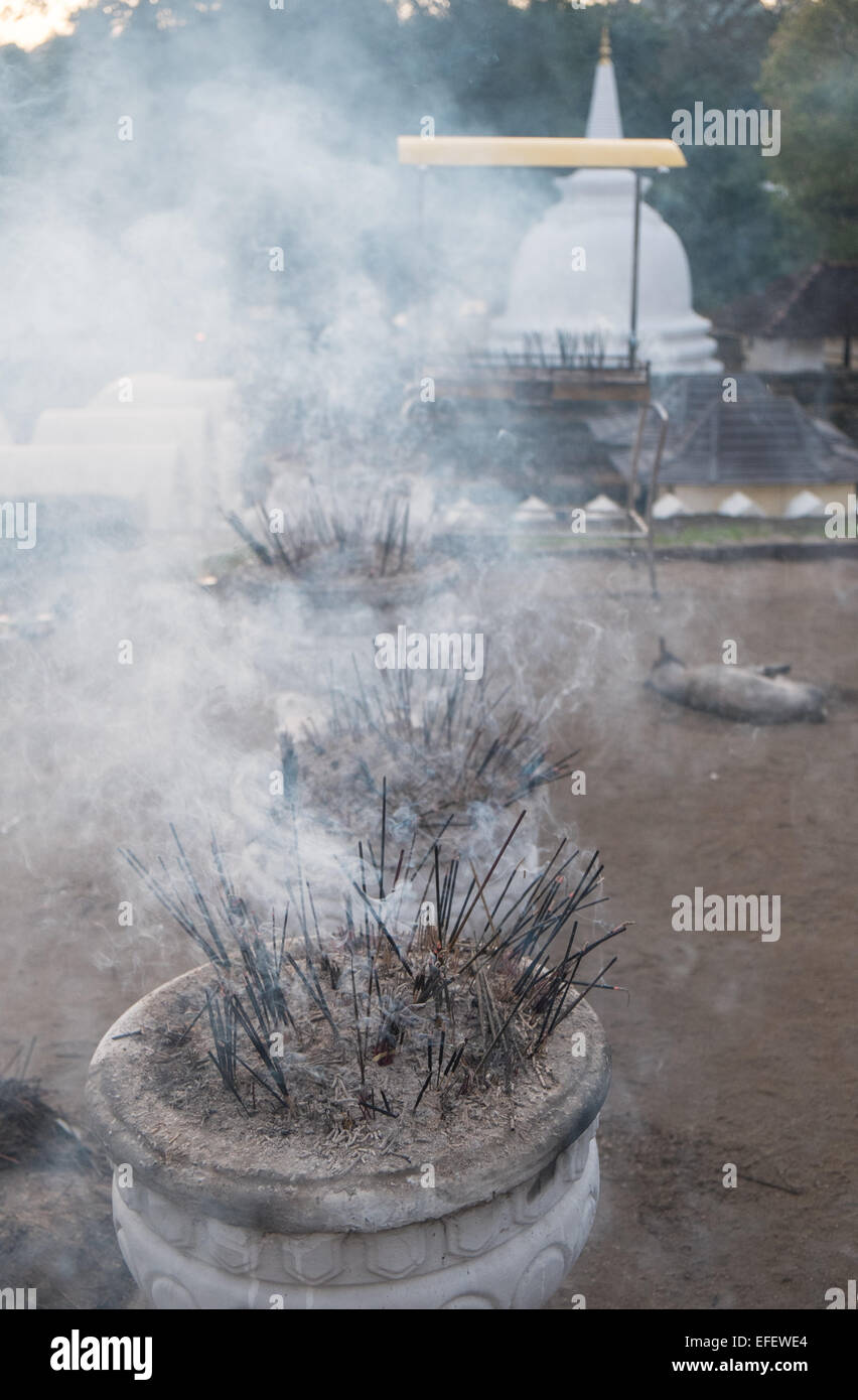 Incense offering by pilgrims devotees at Temple of the Sacred Tooth ...