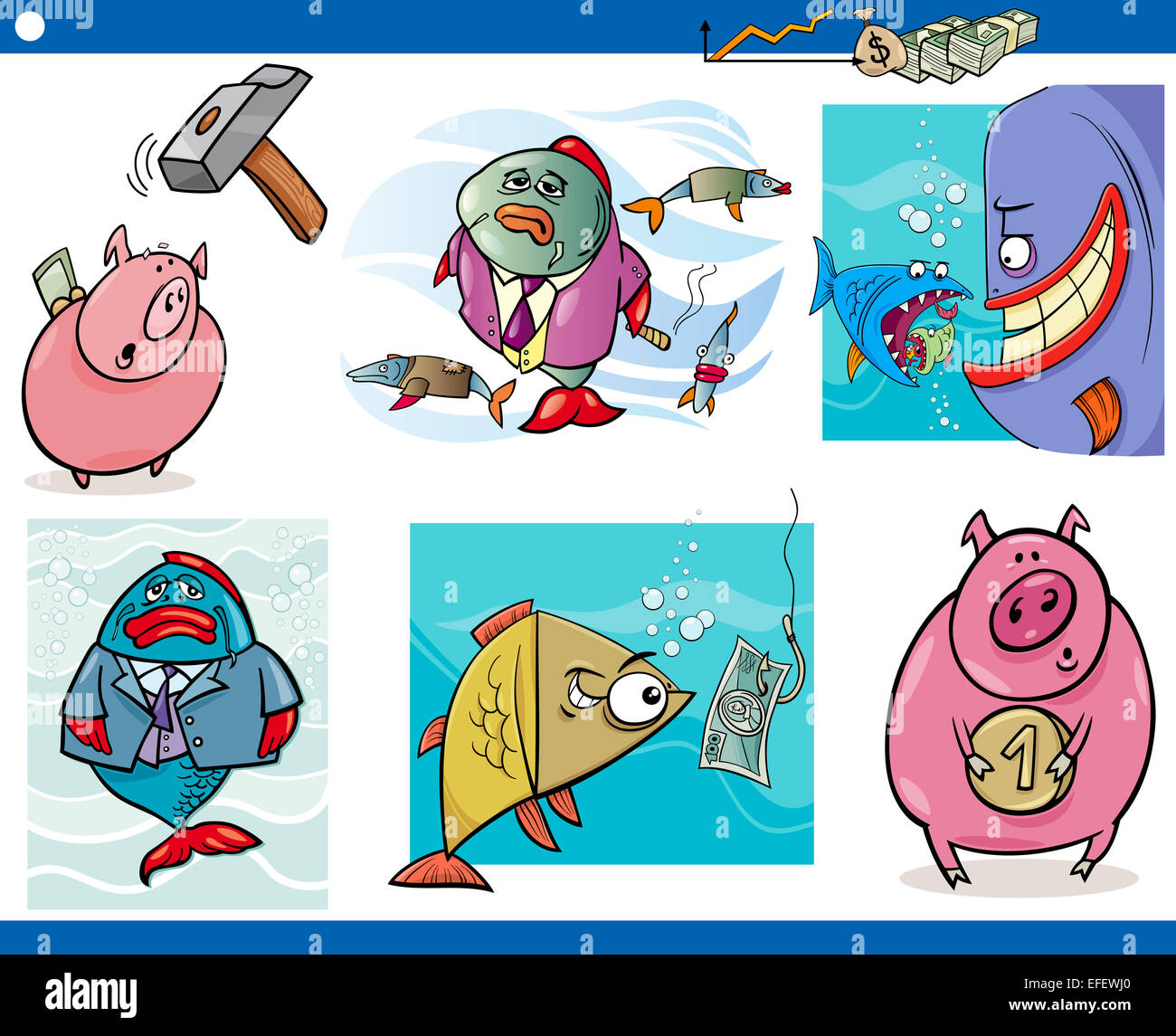 Cartoon Illustration Set of Business Concepts and Metaphors Stock Photo ...