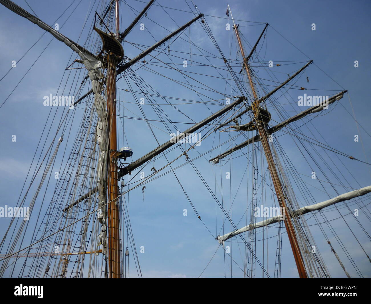 Rigging and blue skies Stock Photo - Alamy