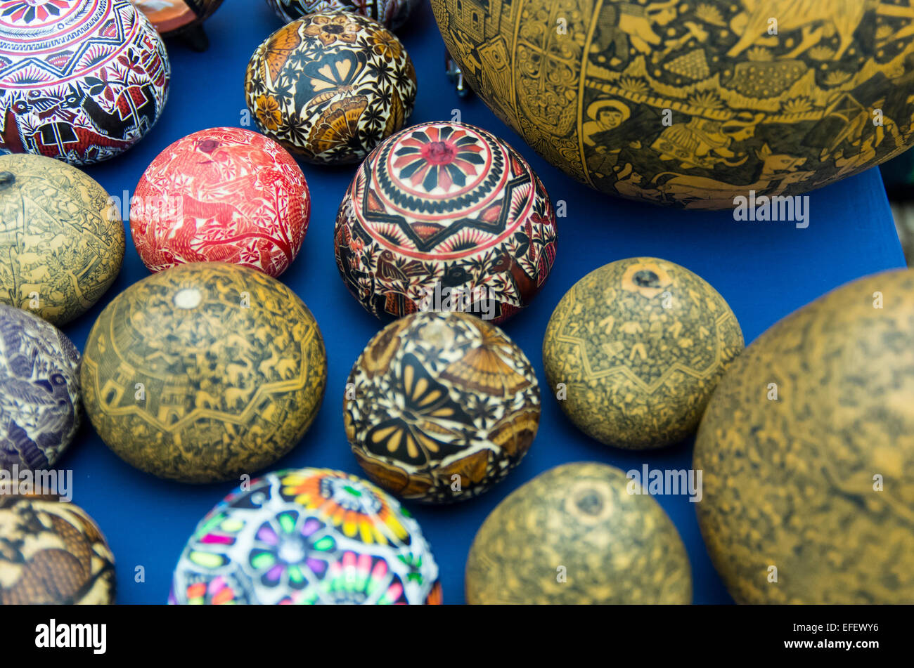 Peruvian handicraft .Peru.Mate burilado Stock Photo - Alamy