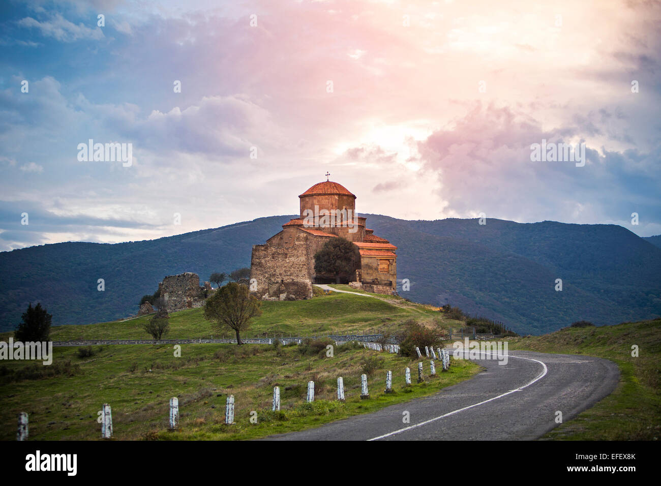 Jvari monastery church Georgia religion landscape Stock Photo - Alamy