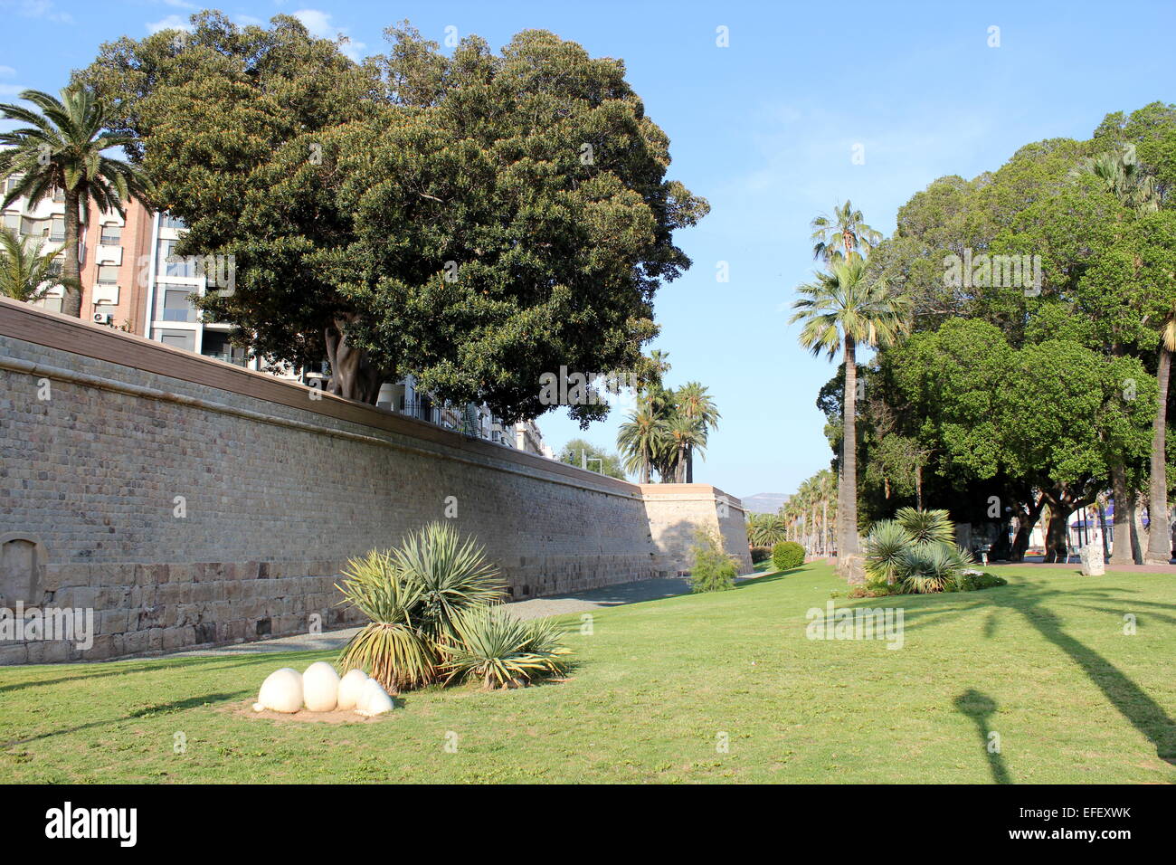 City ramparts. Carlos III Citadel. Muralla de Carlos III, Cartagena ...
