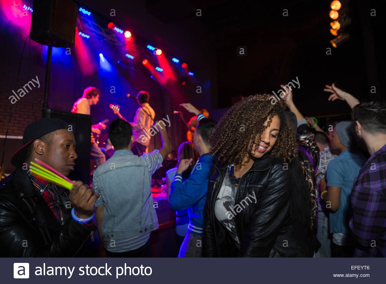 Crowd dancing at music concert Stock Photo - Alamy