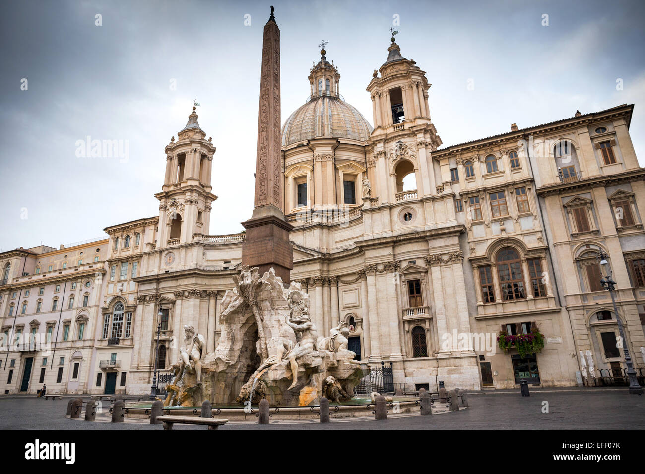 The church of St Agnes in Agone and the Central Fountain by Bernini in ...