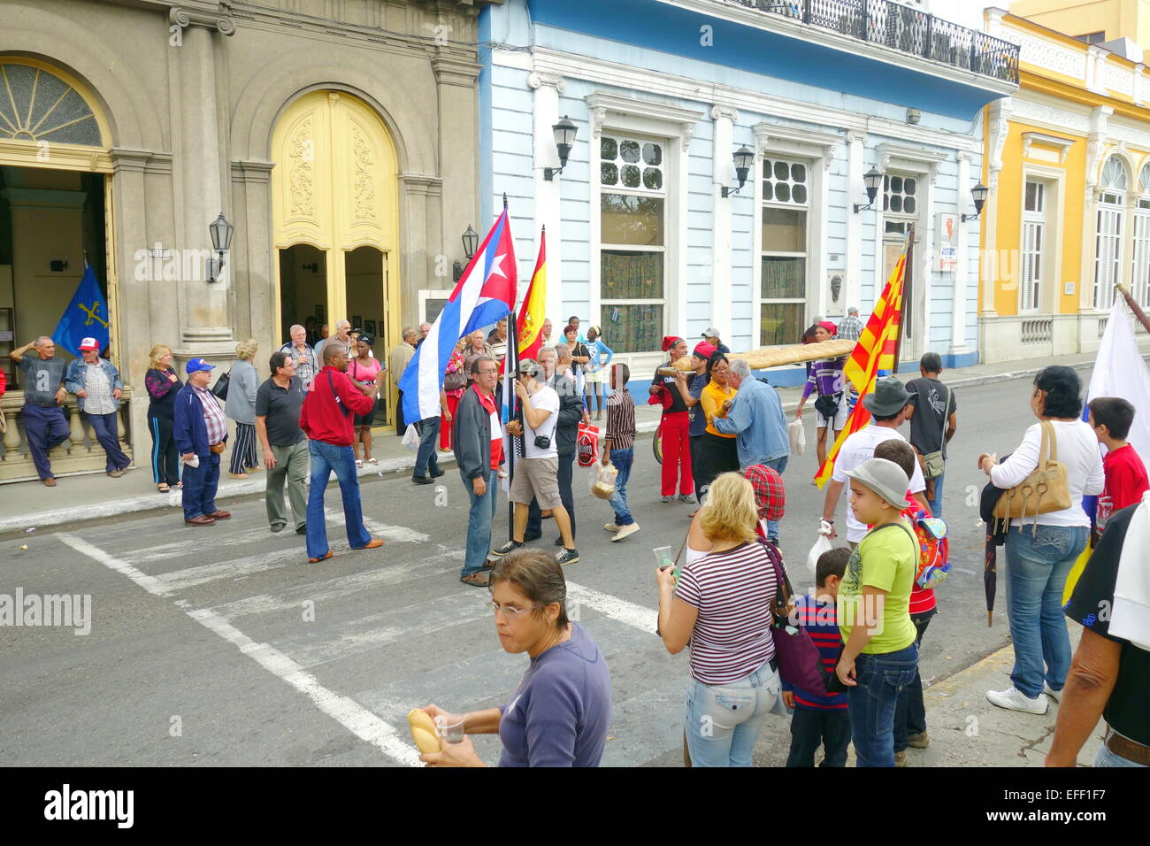 Crowd celebrating the Fiesta de la Colla in Matanzas, Cuba Stock Photo ...