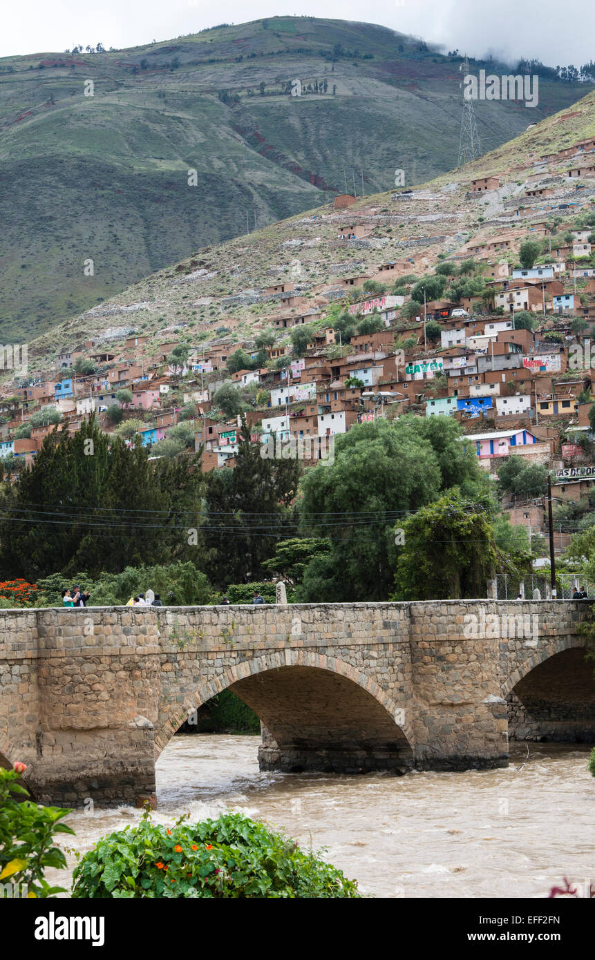 Calicanto bridge(1884) and the Huallaga river in Huánuco city. Perú ...