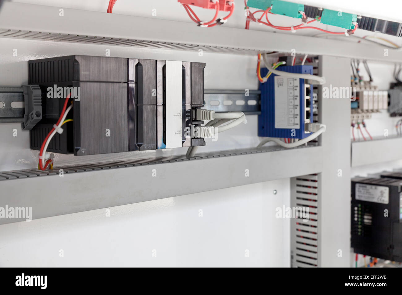 electrical components of machines closeup Stock Photo - Alamy