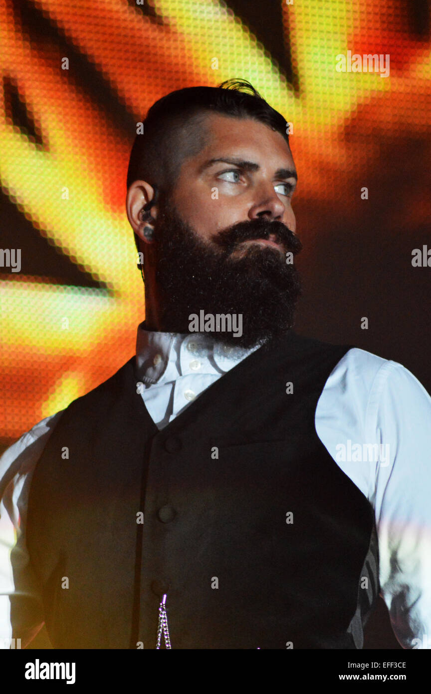 Boyzone performing live on stage at Epsom Live concert at Epsom Downs ...